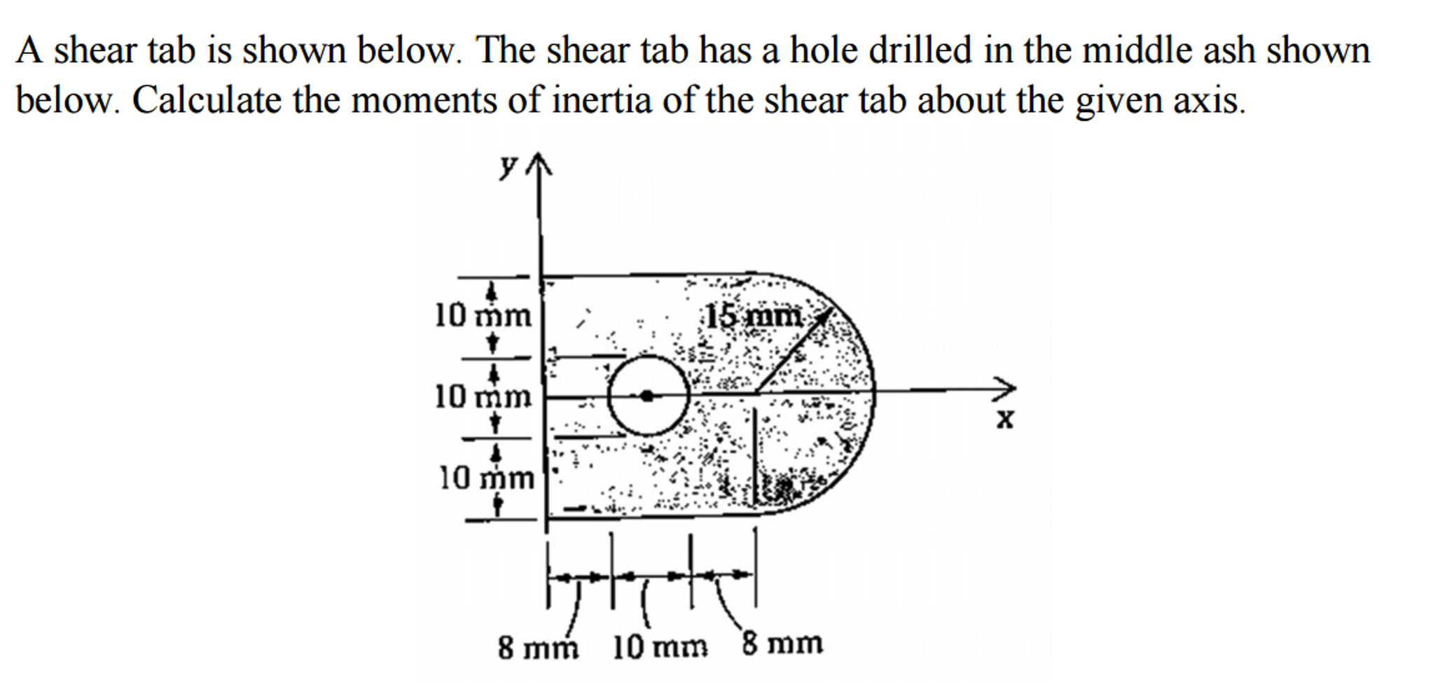 Solved A shear tab is shown below. The shear tab has a hole | Chegg.com