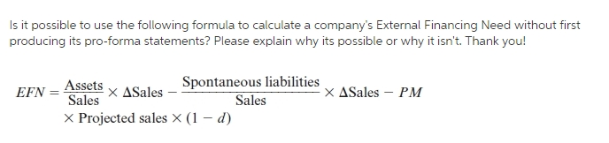Solved Is it possible to use the following formula to | Chegg.com