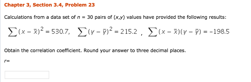 Solved Chapter 3, Section 3.4, Problem 23 Calculations from | Chegg.com