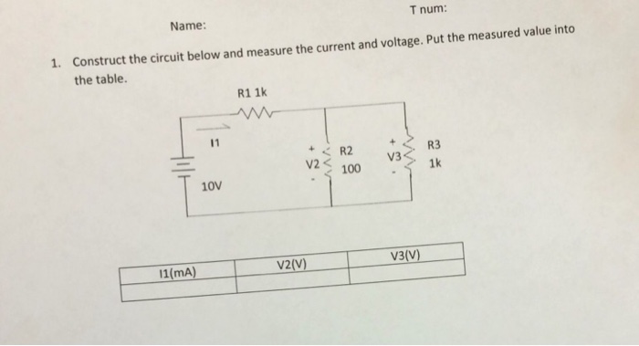 Solved Construct the circuit below and measure the current | Chegg.com