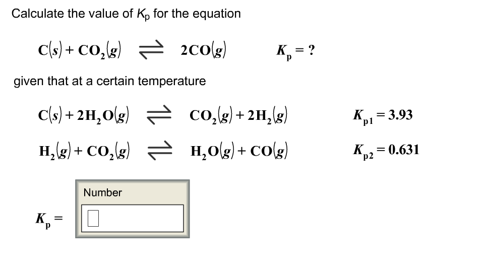 Solved Calculate the value of Kp for the equation 2CO(g) Kp | Chegg.com