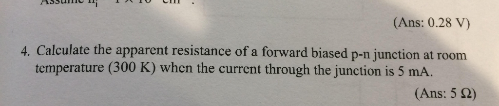 Solved (Ans: 0.28 V) 4. Calculate the apparent resistance of | Chegg.com