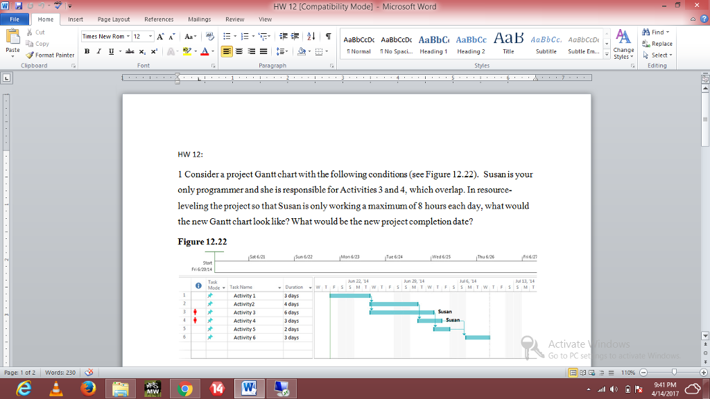 Solved HW 12 Compatibility Model Microsoft Word Home Page | Chegg.com