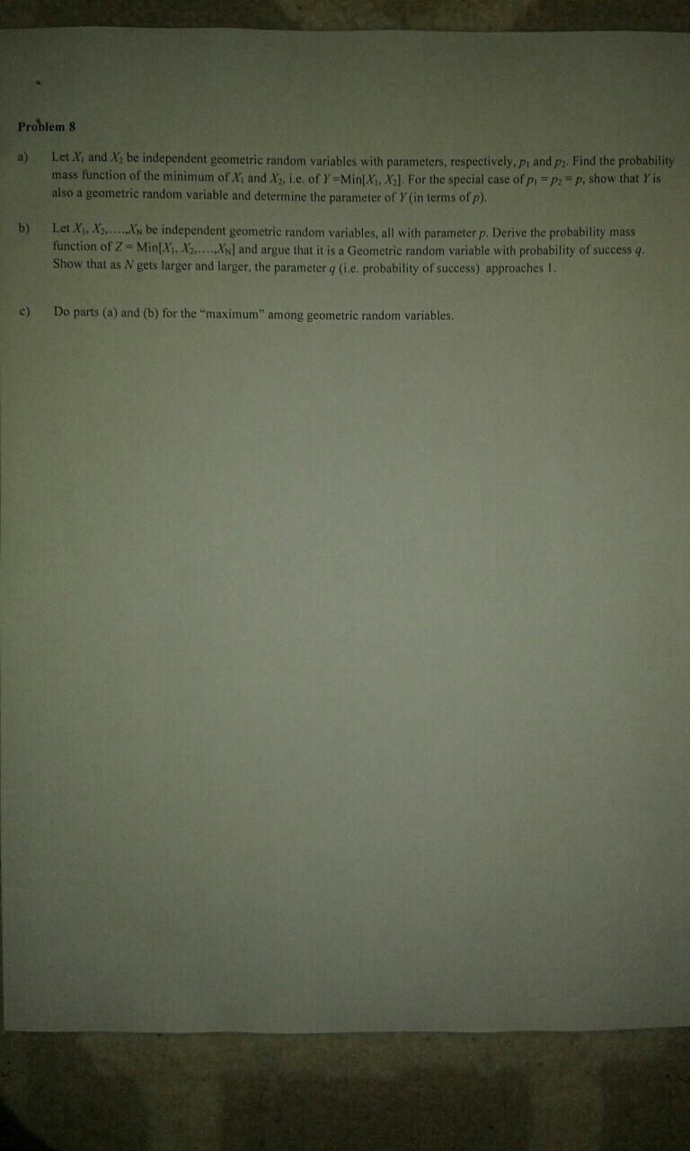 Solved Let X_1 and X_2 be independent geometric random | Chegg.com