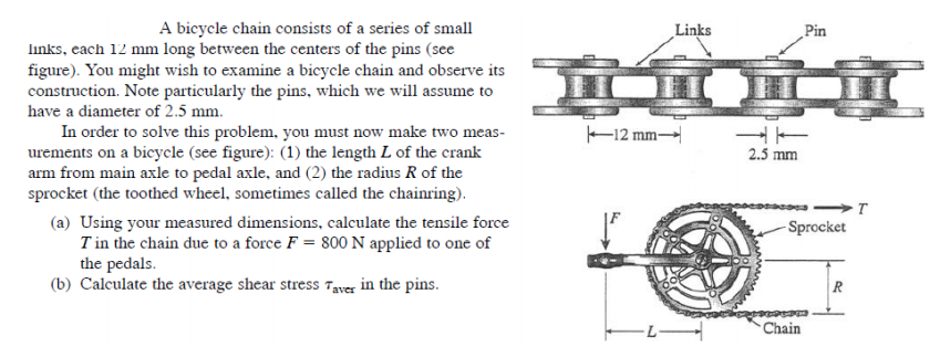 Solved A bicycle chain consists of a series of small links, | Chegg.com