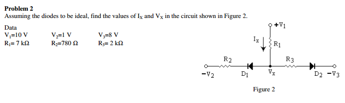 Solved Assuming the diodes to be ideal, find the values of | Chegg.com