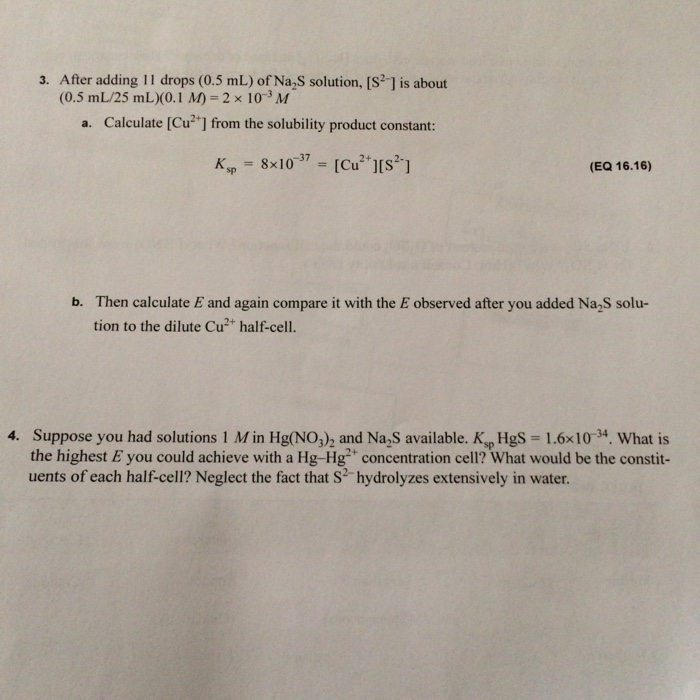 Solved After adding 11 drops (0.5 mL) of Na_2S solution. | Chegg.com