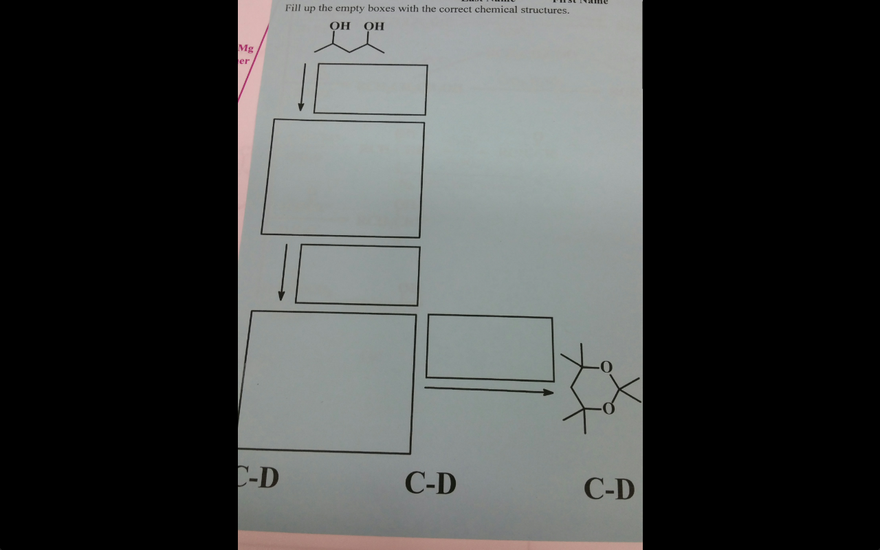 Solved Fill up the empty boxes with the correct chemical | Chegg.com