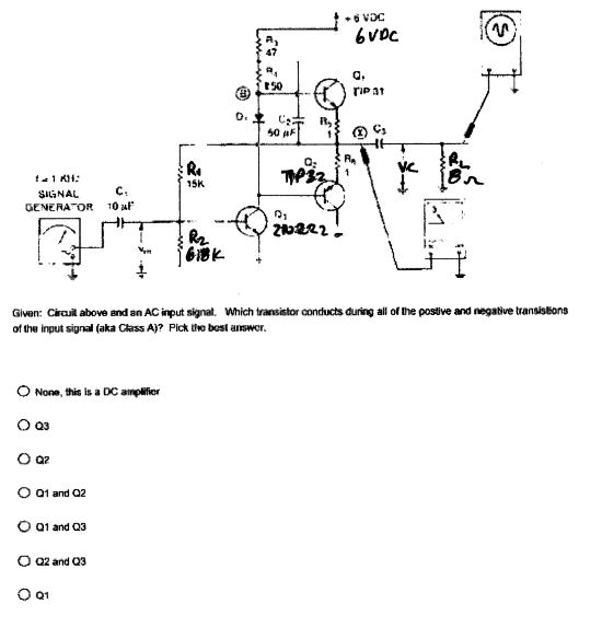 Solved Given: Circuit above end an AC input signal. Which | Chegg.com