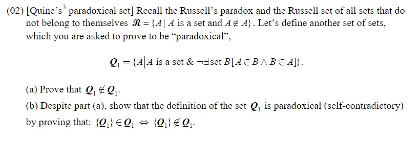 Solved Recall the Russell's paradox and the Russell set of | Chegg.com