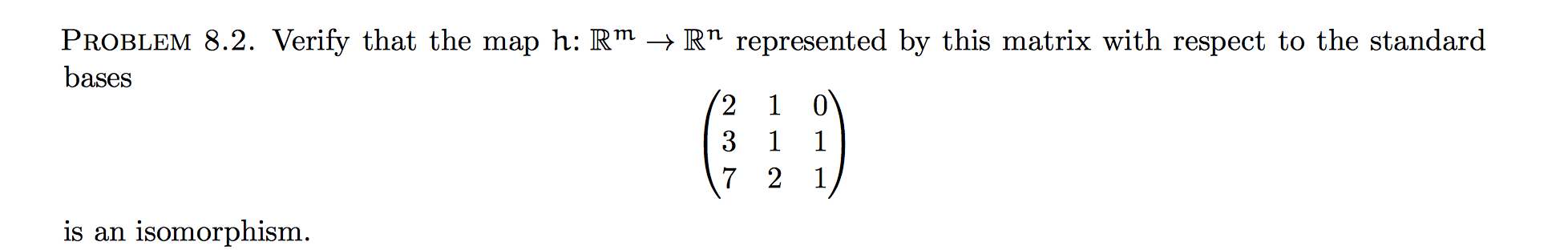 Solved Verify that the map h: R^m right arrow R^n | Chegg.com