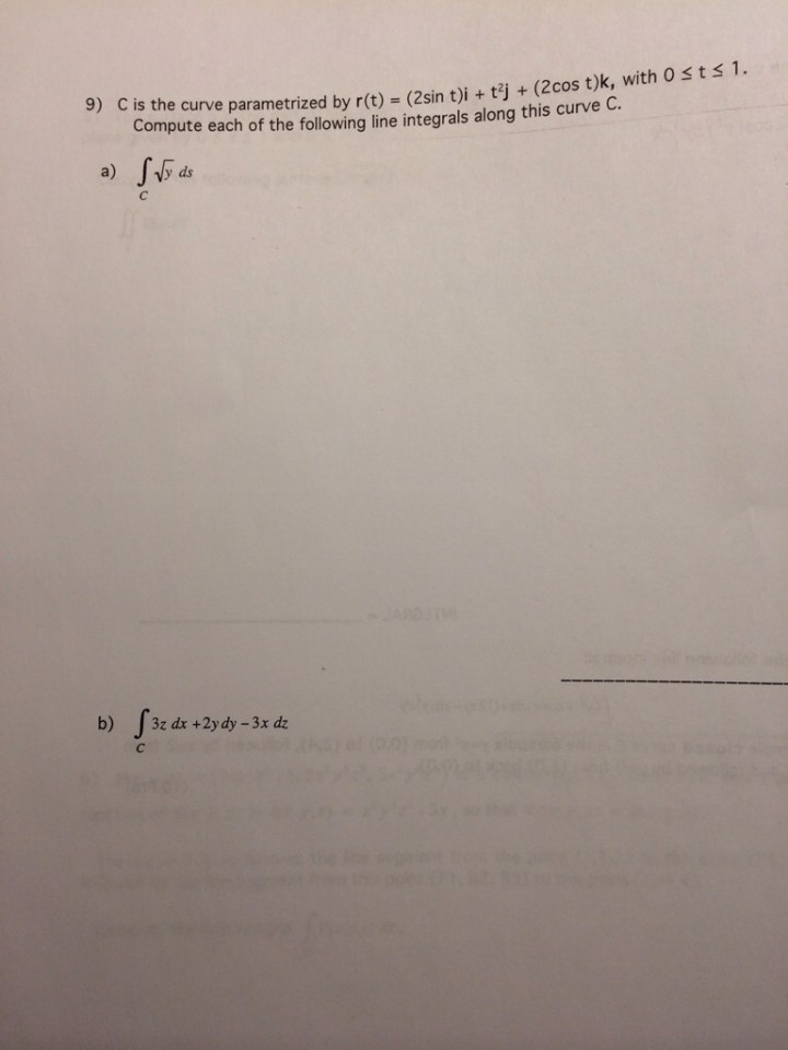 Solved 9. C is the curve parametrized by | Chegg.com