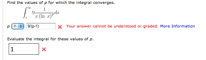 Solved Find the values of p for which the integral | Chegg.com