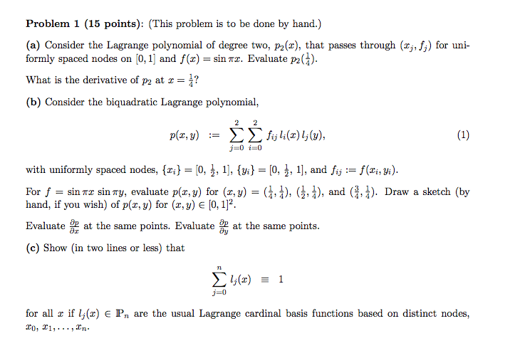 Solved (a) Consider the Lagrange polynomial of degree two, | Chegg.com