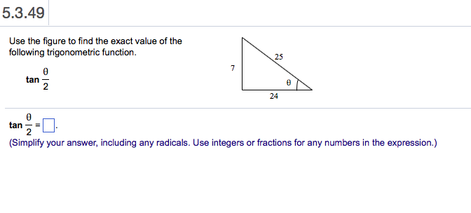 Solved Use the figure to find the exact value of the | Chegg.com