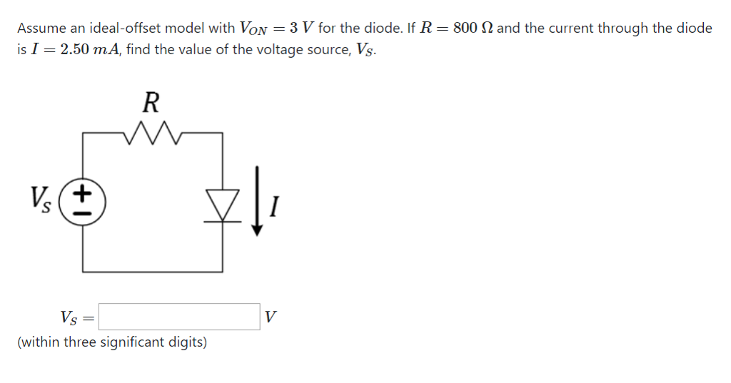 Solved Assume an ideal-offset model with 3 V for the diode. | Chegg.com