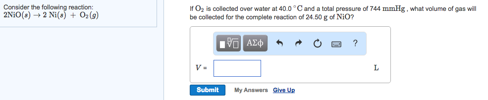 Solved Consider the following reaction 2NiO(s) → 2 Ni(s) + | Chegg.com