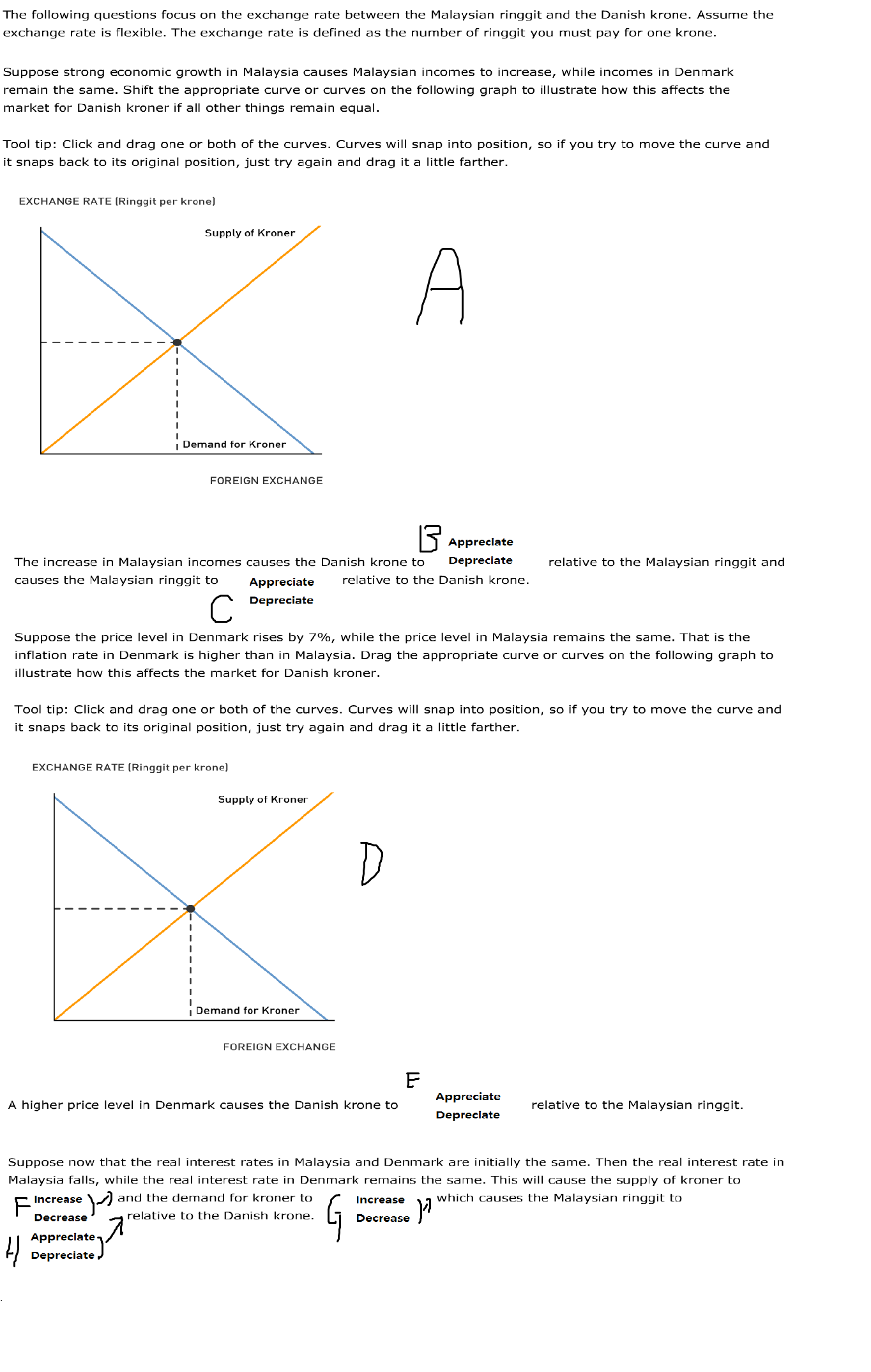 Solved The following questions focus on the exchange rate | Chegg.com