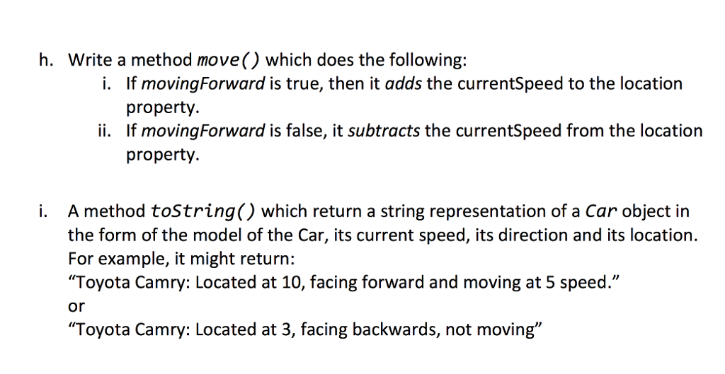 Solved Part 1 You will create two classes Car and RaceLane. | Chegg.com