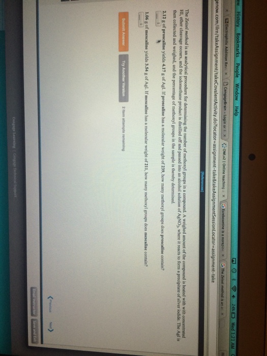Solved I AM The Zeisel method is an analytical HI, etherc I | Chegg.com