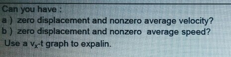 Solved Can you have: zero displacement and nonzero average | Chegg.com