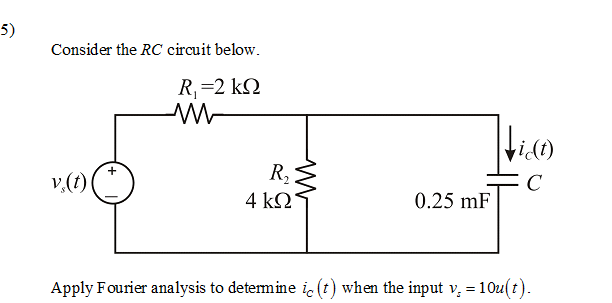 Solved Consider the RC circuit below. Apply Fourier | Chegg.com