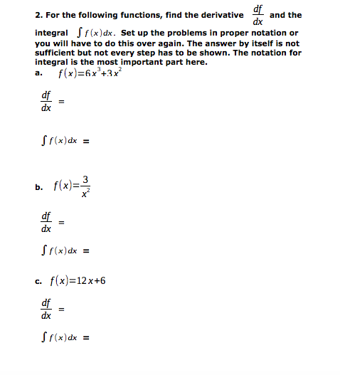 Solved For the following functions, find the derivative | Chegg.com