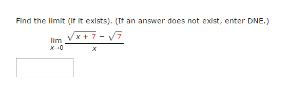 Solved Find the limit. (If an answer does not exist, enter | Chegg.com