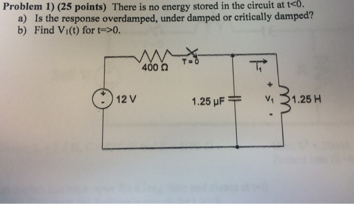 Solved There is no energy stored in the circuit at t