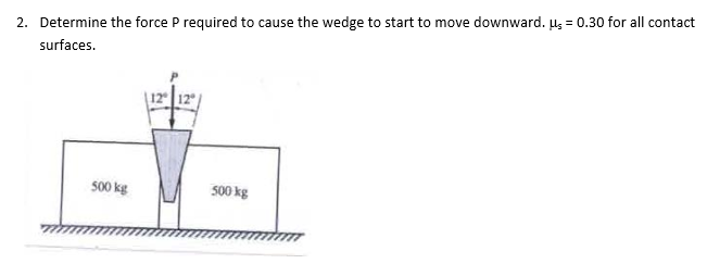 Solved Determine the force P required to cause the wedge to | Chegg.com