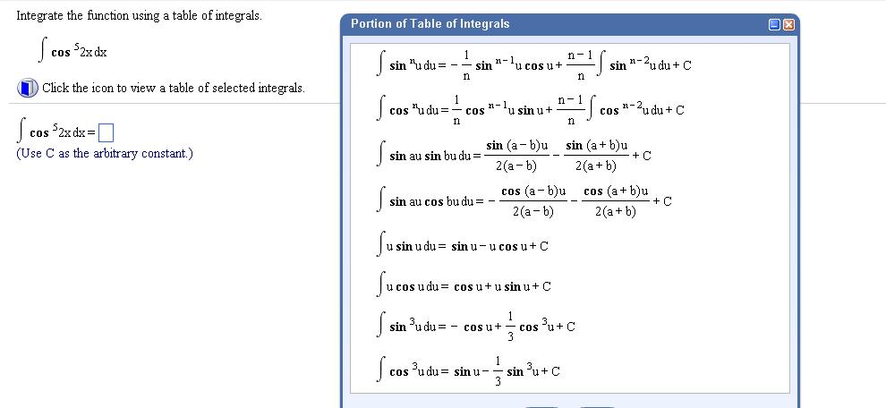 Solved Integrate the function using a table of integrals. | Chegg.com