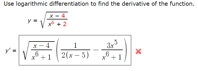 Solved Use logarithmic differentiation to find the | Chegg.com