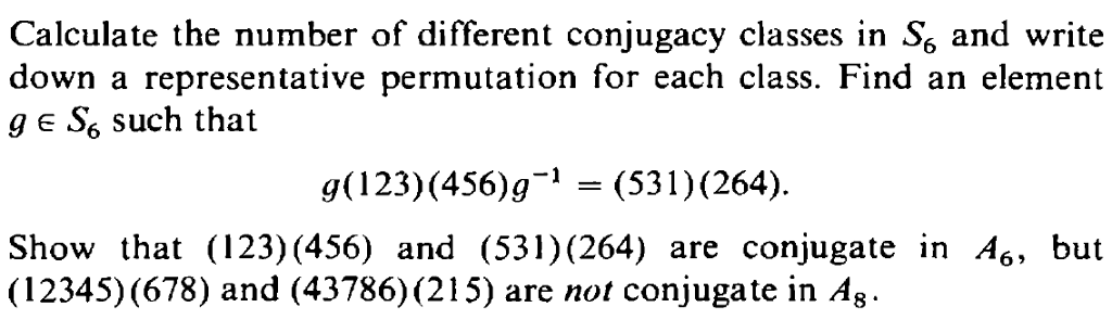 Solved Calculate the number of different conjugacy classes | Chegg.com