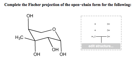 Solved Complete the Fischer projection of the open-chain | Chegg.com