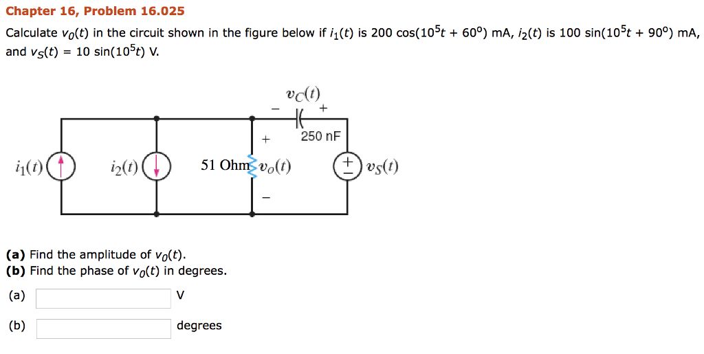 Solved Chapter 16, Problem 16.025 Calculate volt) in the | Chegg.com