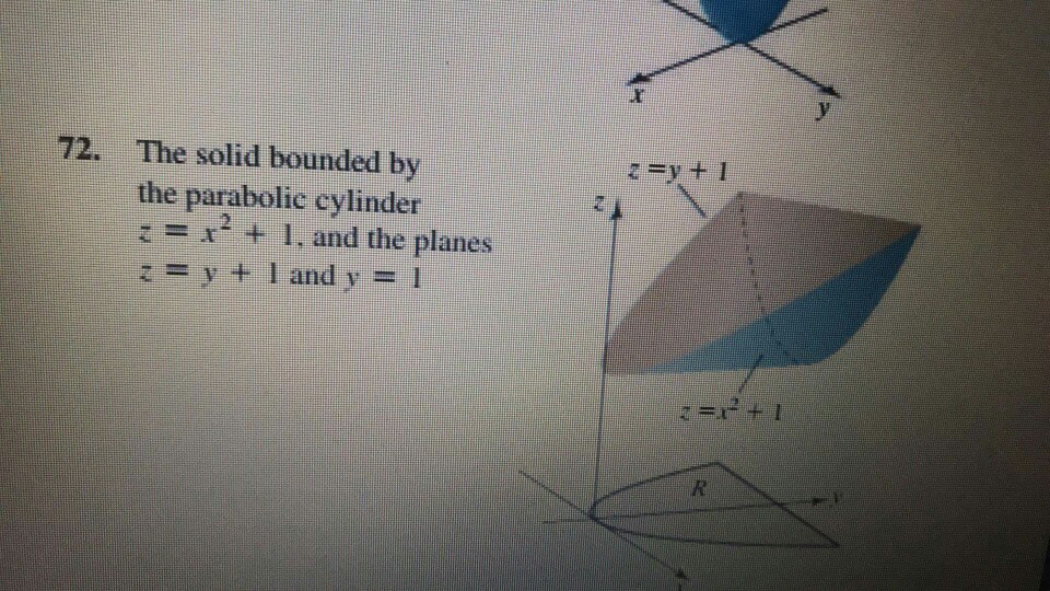 Solved The solid bounded by the parabolic cylinder z = x^2 + | Chegg.com