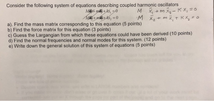 Consider the following system of equations describing | Chegg.com