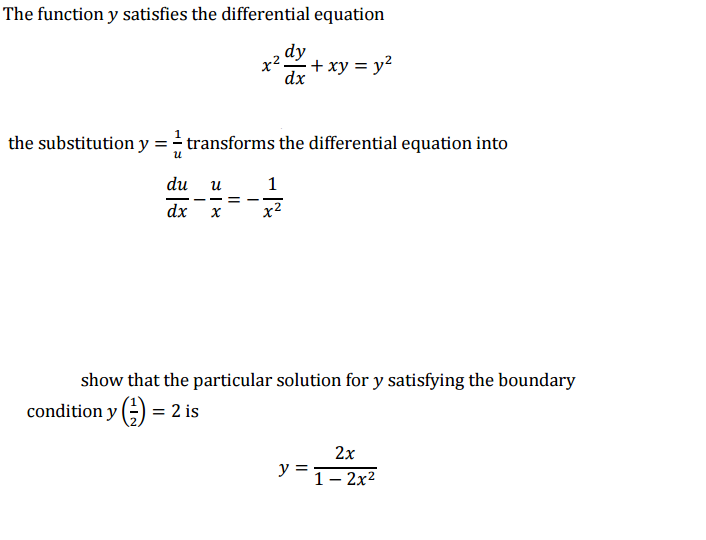 Solved The function y satisfies the differential equation | Chegg.com