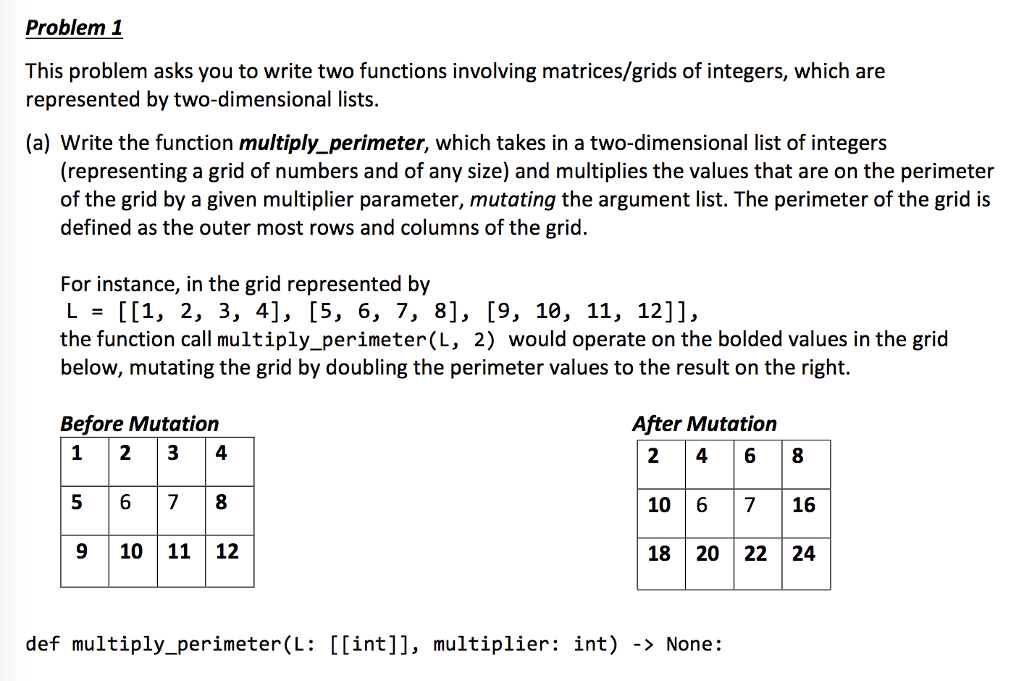 Solved Problem 1 This problem asks you to write two | Chegg.com