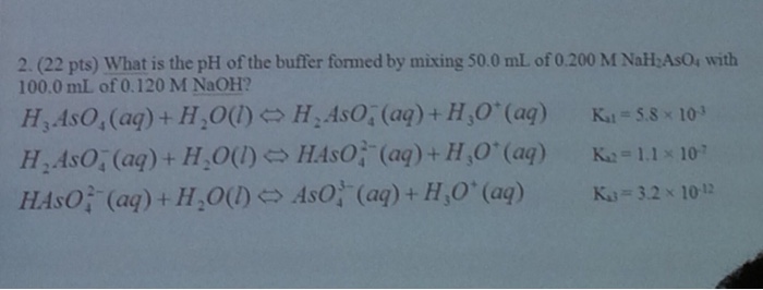 Solved What is the pH of the buffer formed by mixing 50.0 mL | Chegg.com
