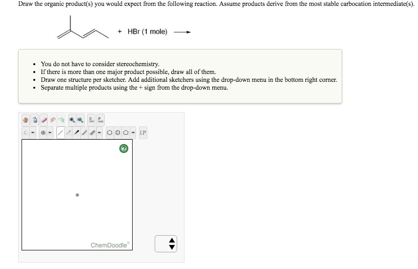 Solved Draw the organic product(s) you would expect from the | Chegg.com