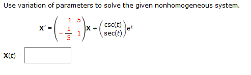 Solved Use variation of parameters to solve the given | Chegg.com