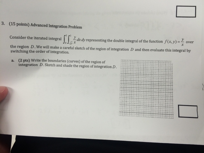 Solved 3. Advanced Integration Problem Consider the iterated | Chegg.com
