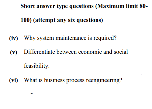 Solved Short answer type questions (Maximum limit 80- 100) | Chegg.com