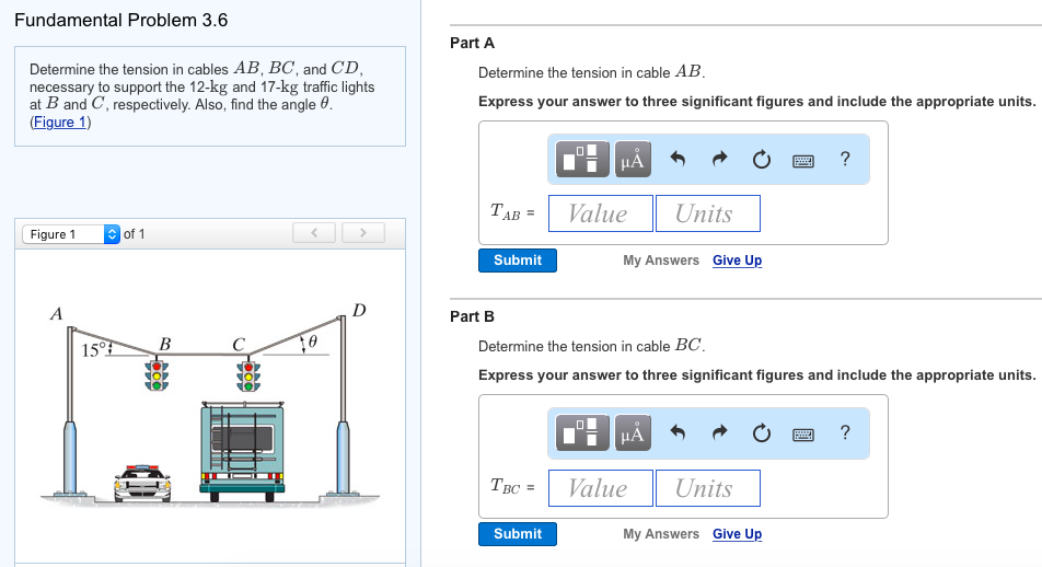 Solved Fundamental Problem 3.6 Determine the tension in | Chegg.com