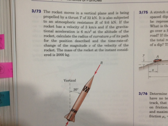 Solved The rocket moves in a vertical plane and is being | Chegg.com