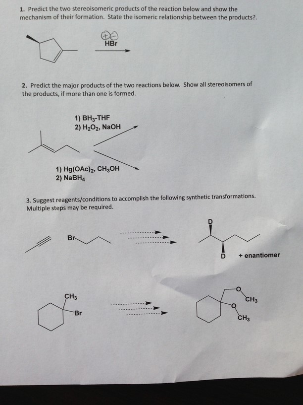 Solved Predict the two stereoisomeric products of the | Chegg.com