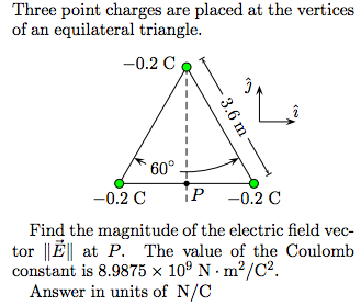 Solved: Three Point Charges Are Placed At The Vertices Of ... | Chegg.com