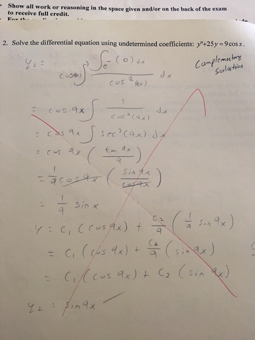 Solved Solve the differential equation using undetermined | Chegg.com