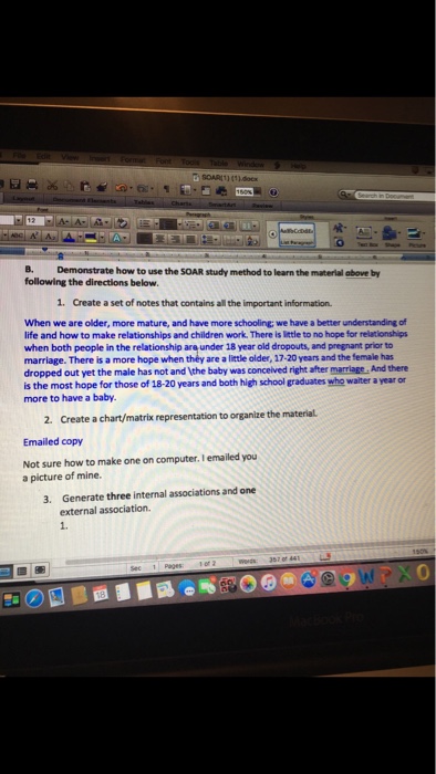 Demonstrate how to use the SOAR study method to learn | Chegg.com